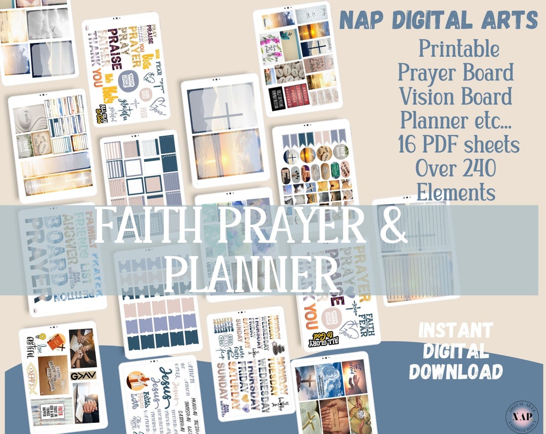 Printable Prayer, Vision Board, Faith Journal, Prayer Board Kit ...