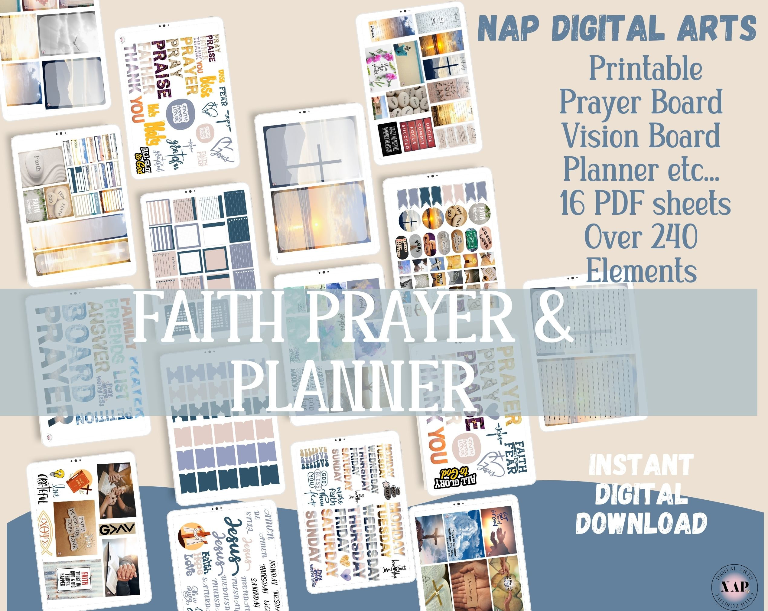 Printable Prayer, Vision Board, Faith Journal, Prayer Board Kit ...