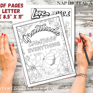 Grateful Heart Coloring Activity, Gratitude Coloring Pages, Adults ...