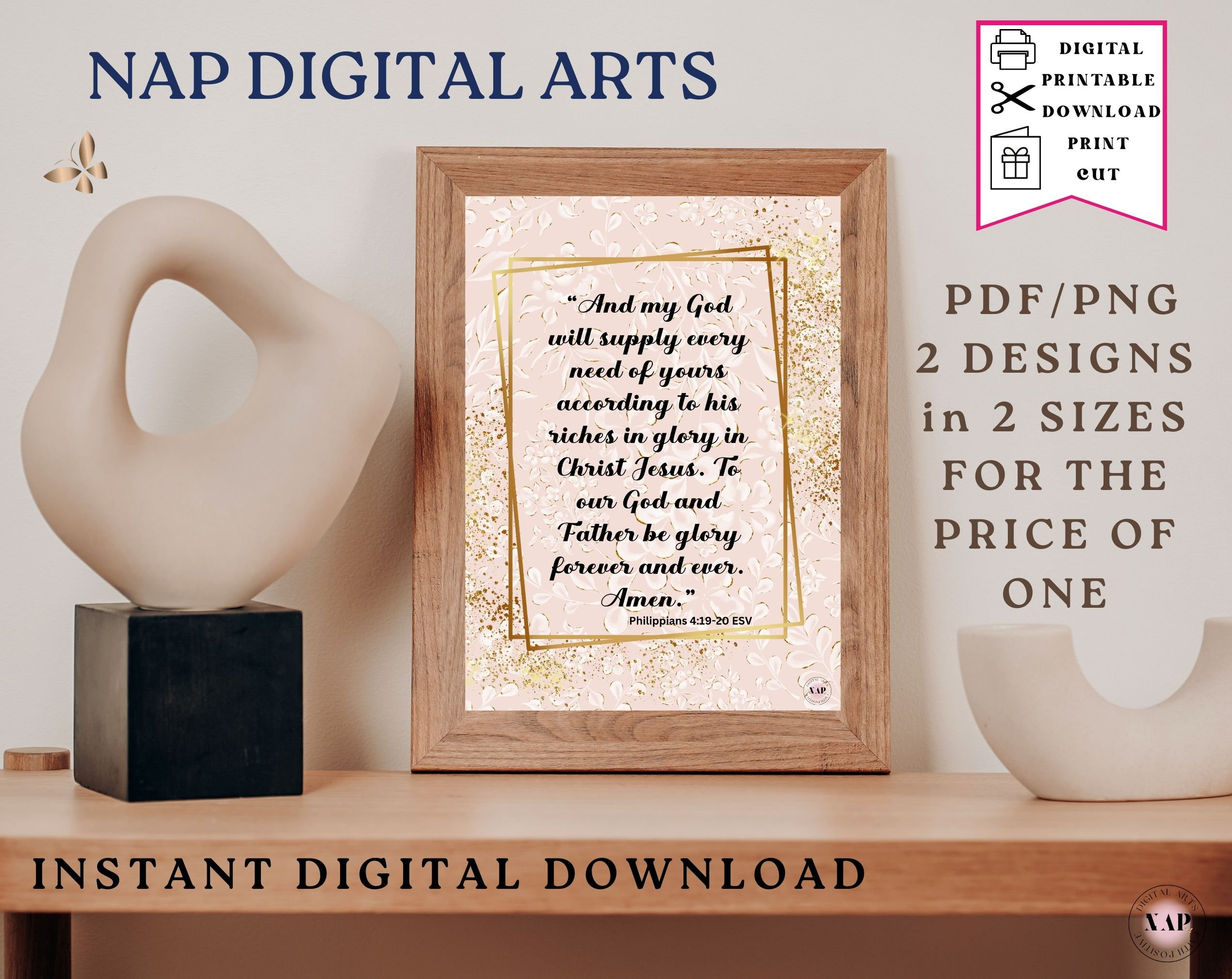 Printable Bible Verse, Christian Art Print, Inspirational Wall Art ...
