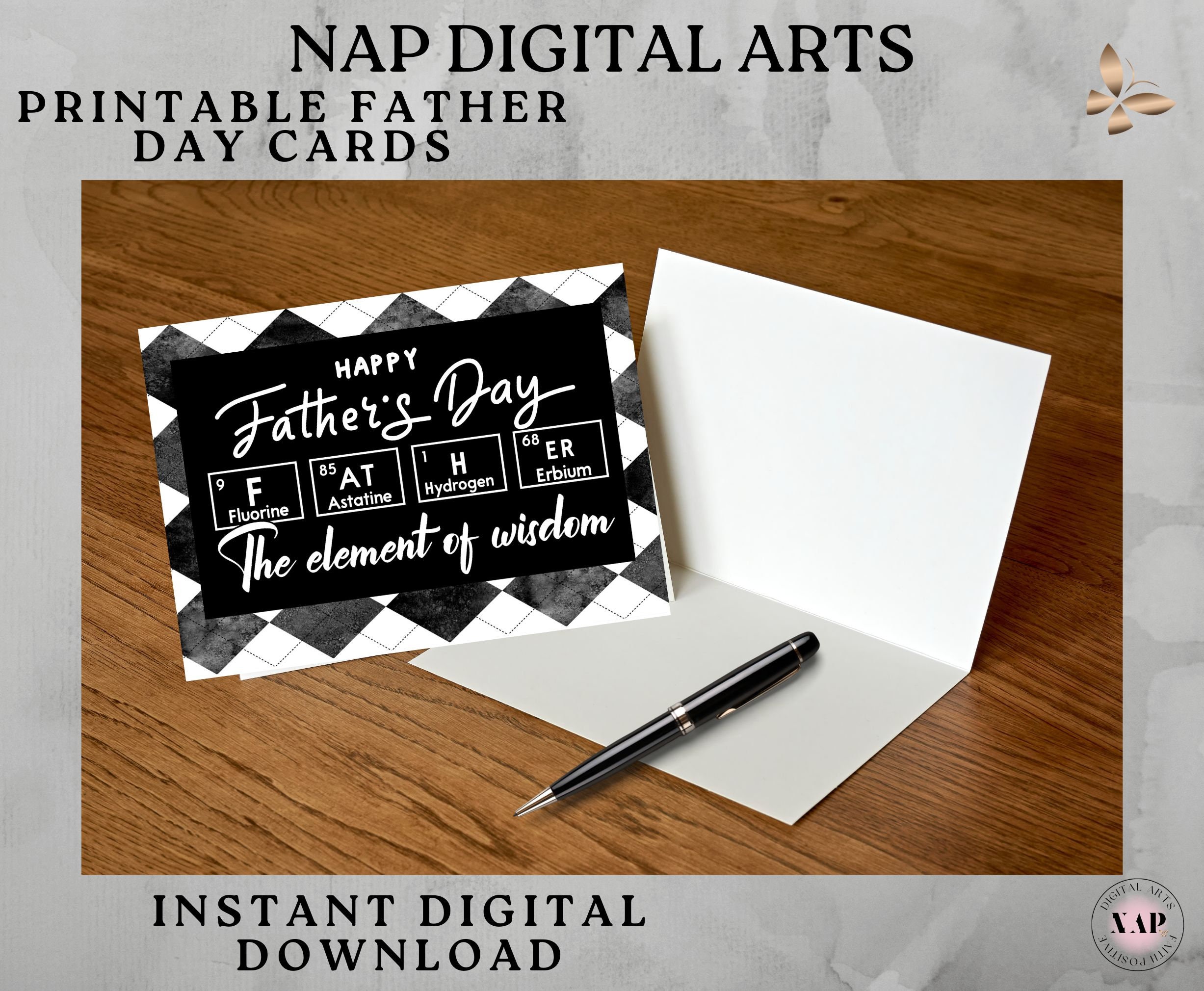 Father's Day Printable Card, Happy Father Day Card, Dad Greeting Card ...