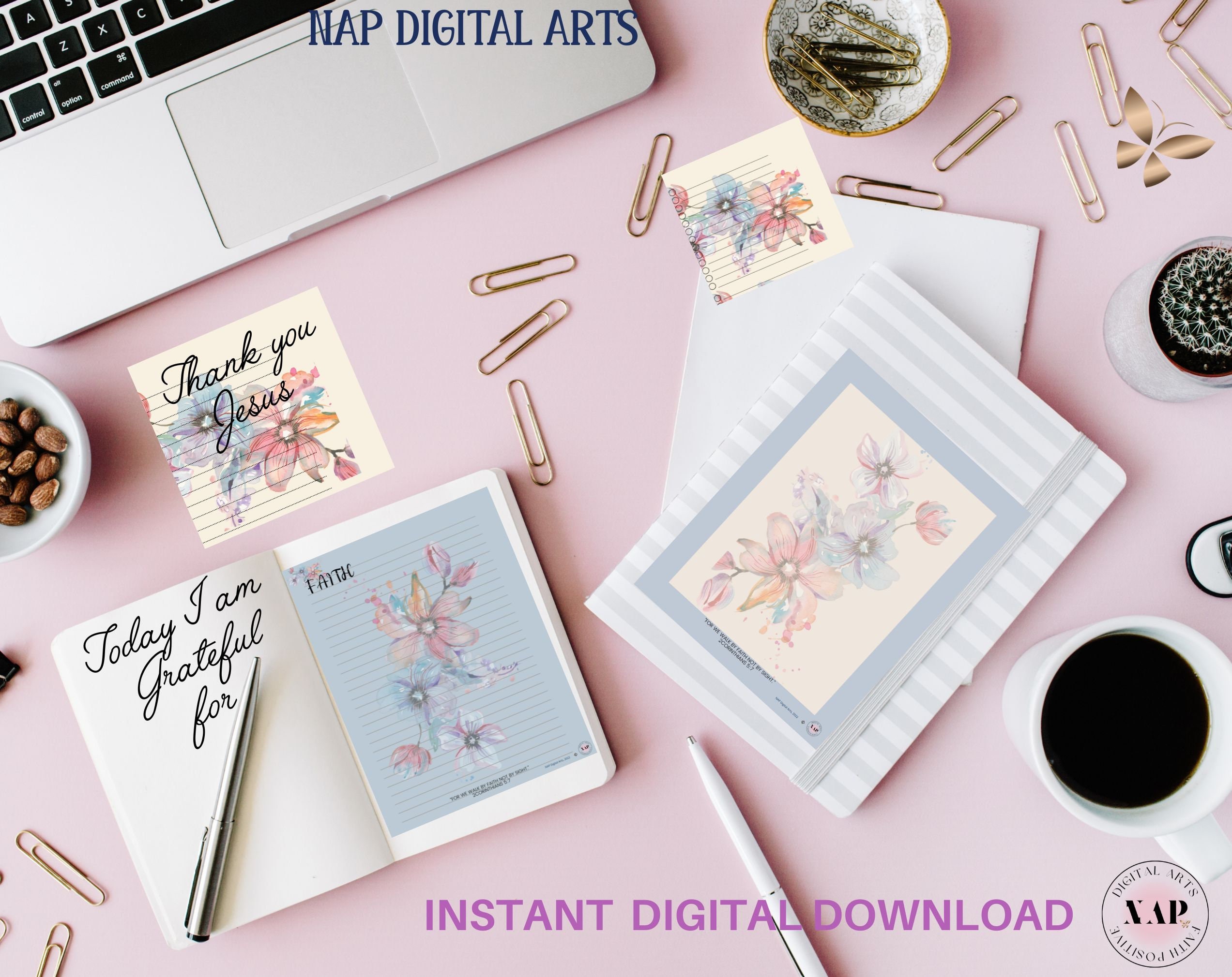 Digital Faith Printable, Lined Note Paper, Prayer Journal Printable ...