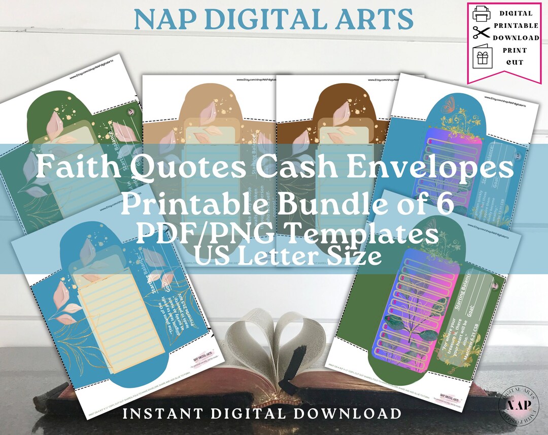 Faith Quotes Cash Envelopes, Envelopes Printable Bundle, Financial ...