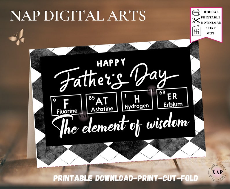 Father's Day Printable Card, Happy Father Day Card, Dad Greeting Card ...