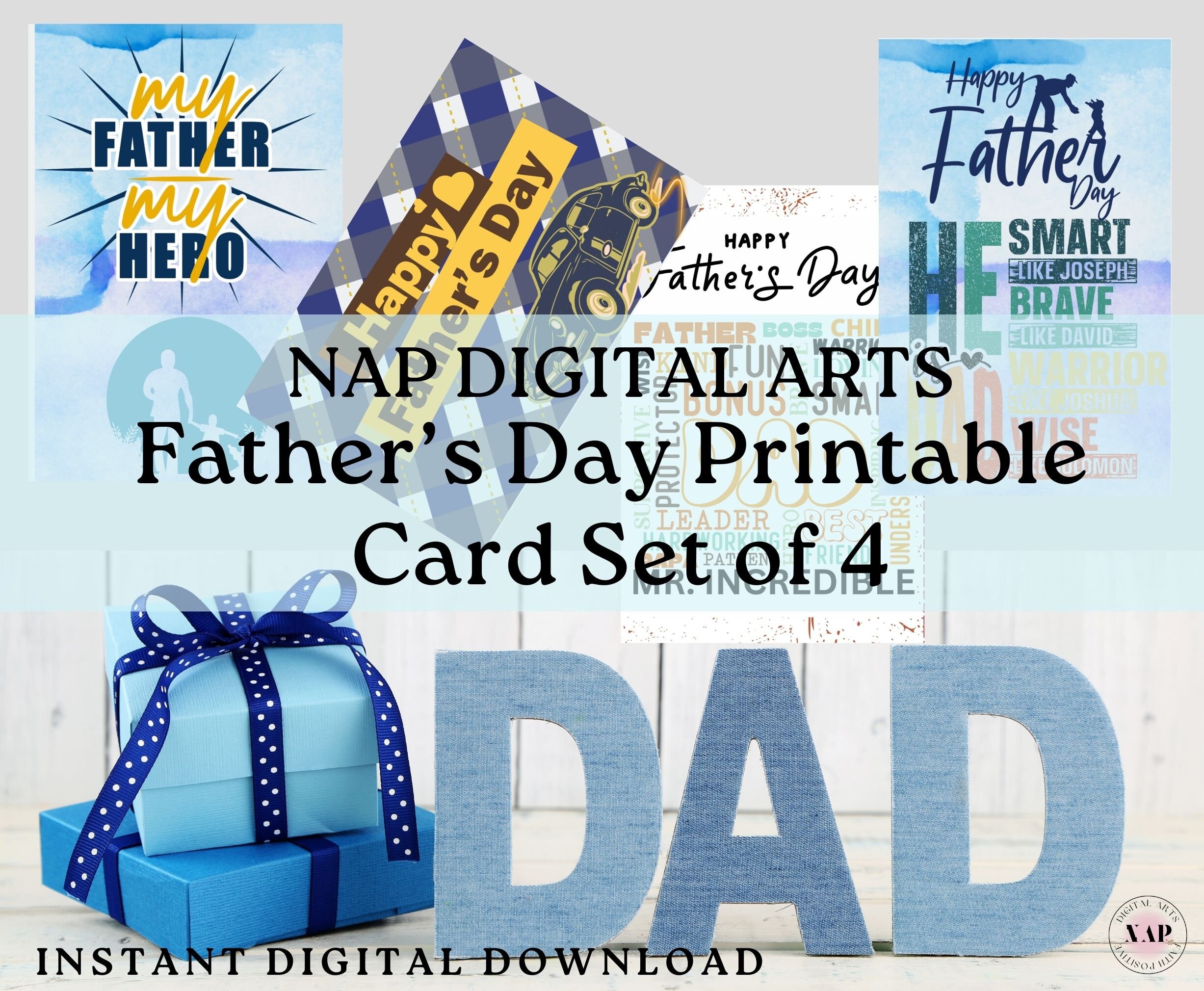 Father's Day Printable Card, Happy Father's Day, Dad Greeting Card ...