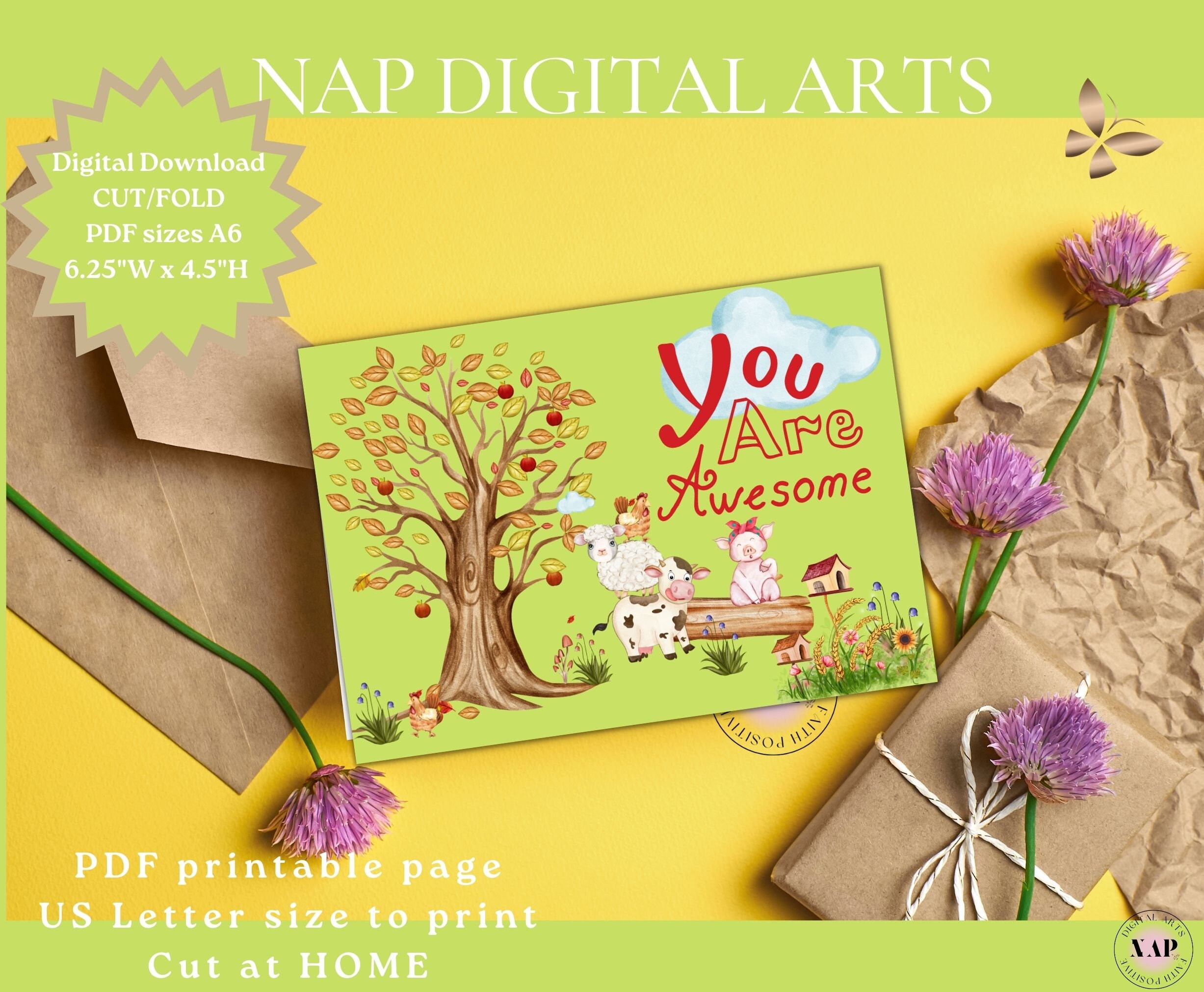 Cute Friendship Card Cute Friend Card Farm Animals Card - Etsy