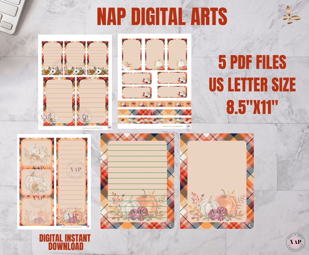 Fall Printable Stationary, Printable Writing Paper, Digital Stationary ...