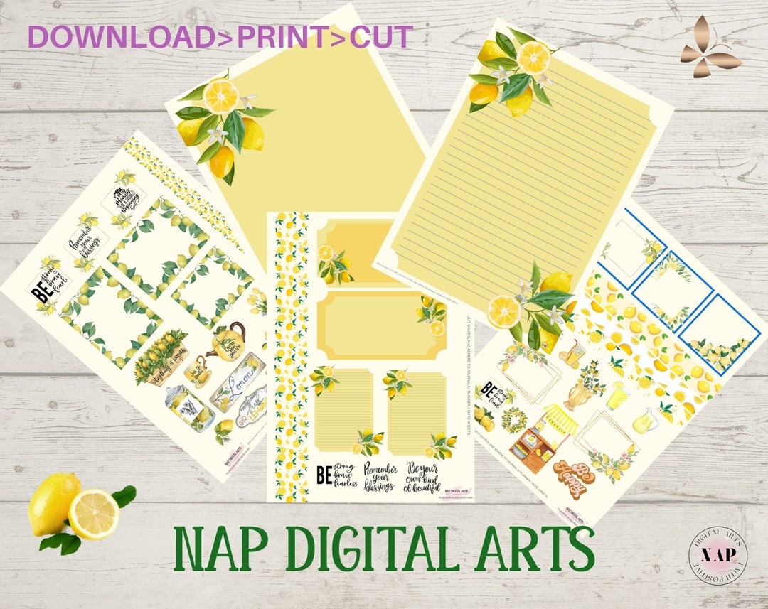 Lemon Printable Paper, Printable Stationary Download, Faith Journaling ...