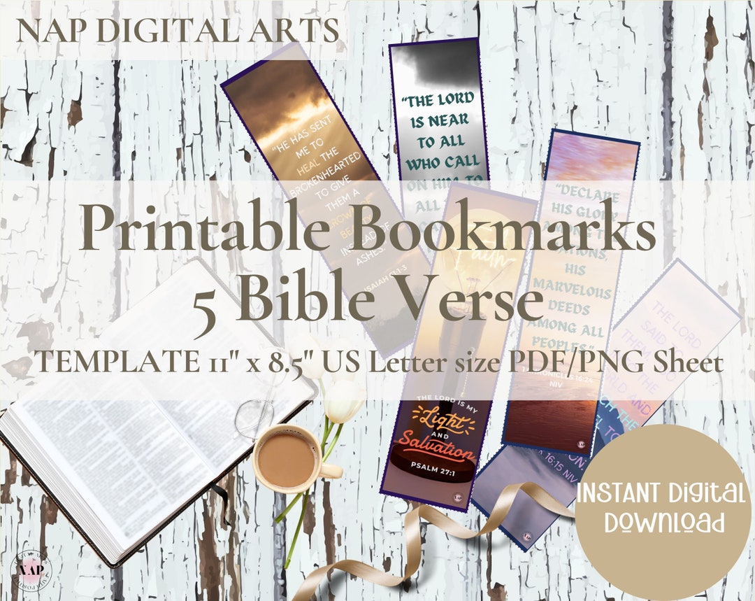 Faith Printable Bookmarks, 5 Bible Verse Quotes, Scripture Verse ...