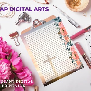 Religious Stationary, Printable Stationary Download, Writing Paper ...