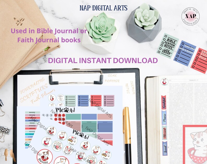 Bible Journal, Digital Faith Printable, Bible Planner, Bible Journaling ...