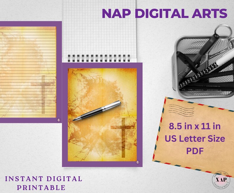 Religious Stationary, Printable Stationary Download, Writing Paper ...