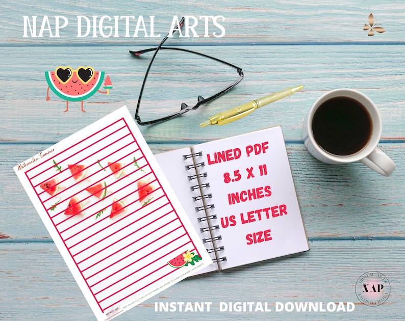 Watermelon Printable Stationary Set, Cute Printable Writing Paper ...