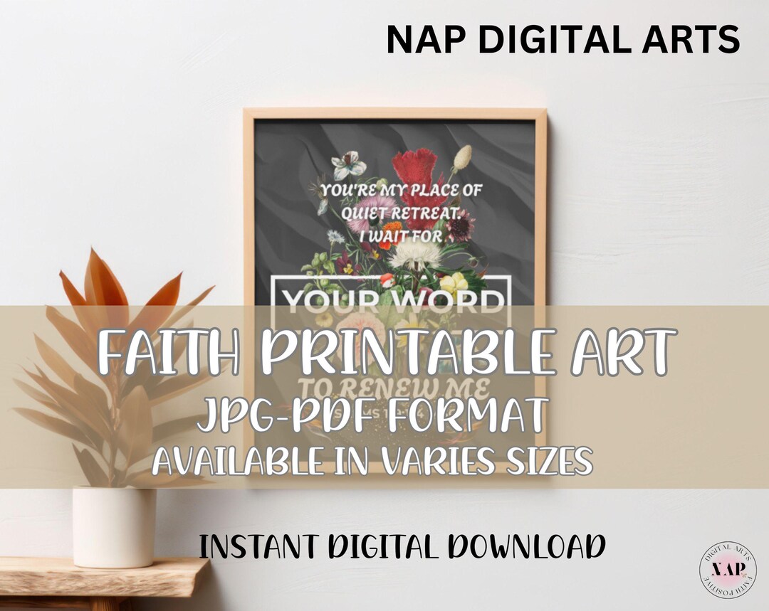 Faith Printable Art, Christian Scripture Art, Bible Verse Quote ...
