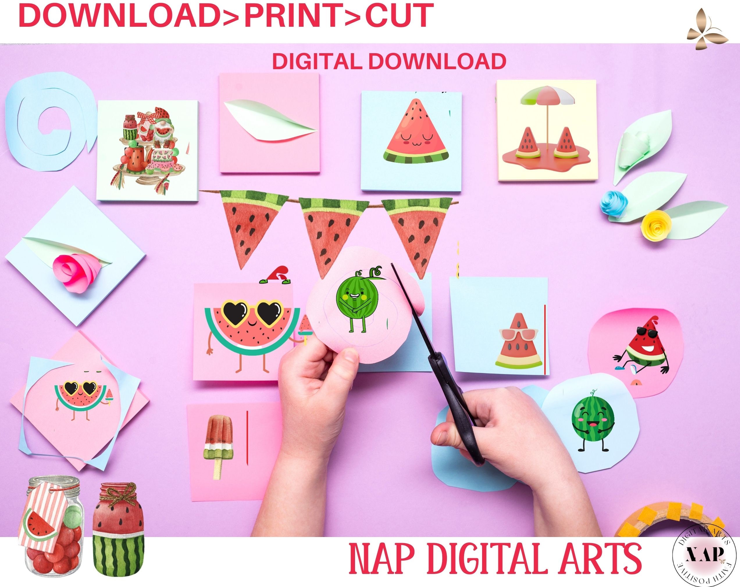 Cute Summer Clipart, Note Planner Insert, Summer Digital Planner ...