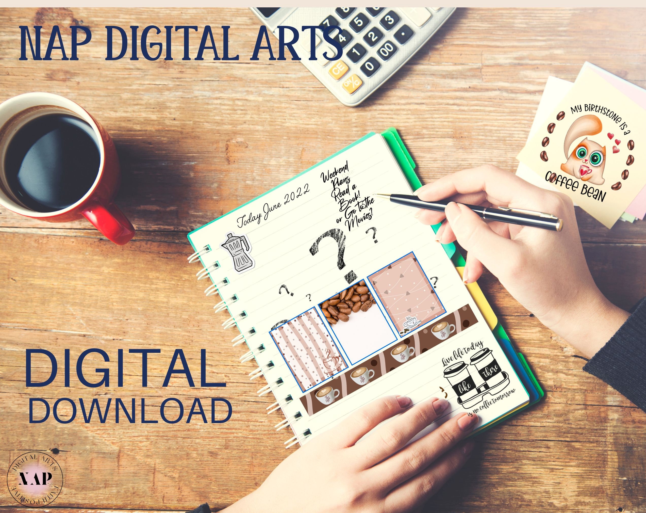 Coffee Digital Printable, Printable Journal Insert, Coffee Planner ...