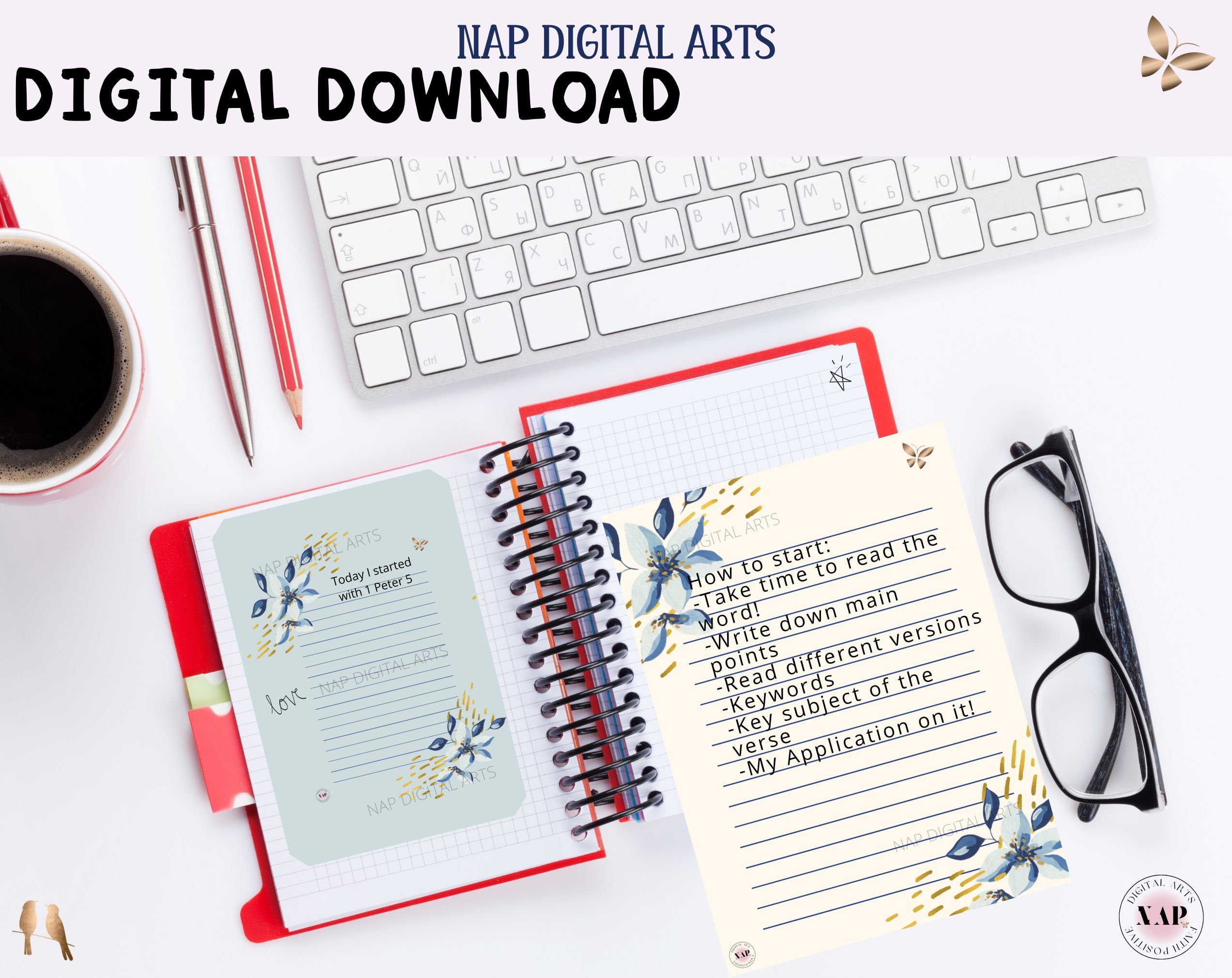 Prayer Journal Flower Lined Paper Digital Faith Printable - Etsy