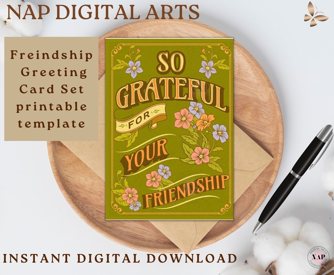 Friendship Greeting Card, Best Friend Card, Thinking of You, Thank You ...