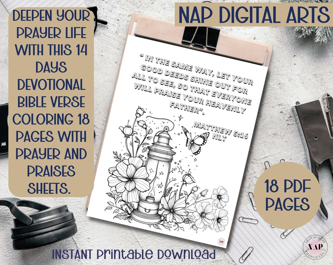 Bible Verse Coloring Page, Devotional Coloring Activities, Christian ...
