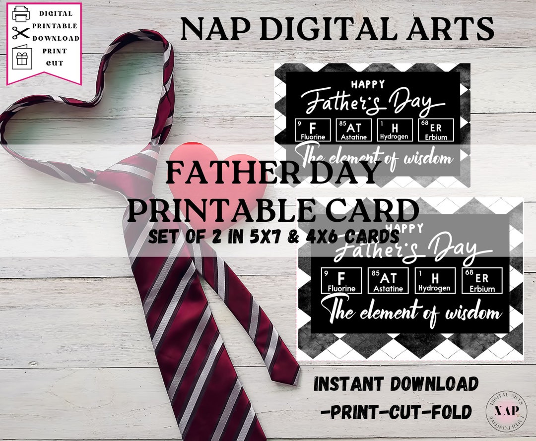 Father's Day Printable Card, Happy Father Day Card, Dad Greeting Card ...