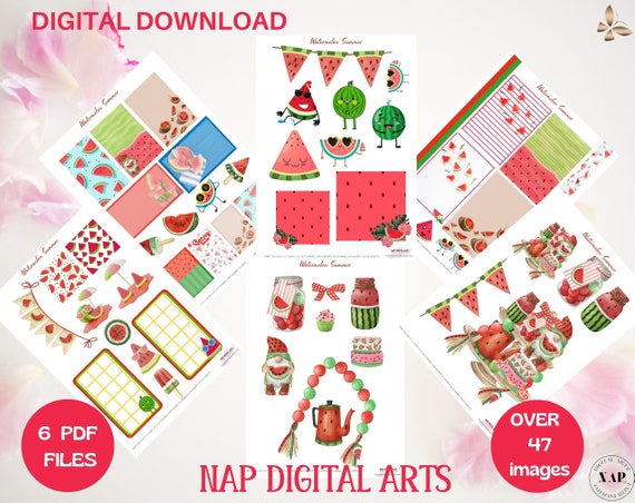 Cute Summer Clipart Note Planner Insert Summer Digital - Etsy