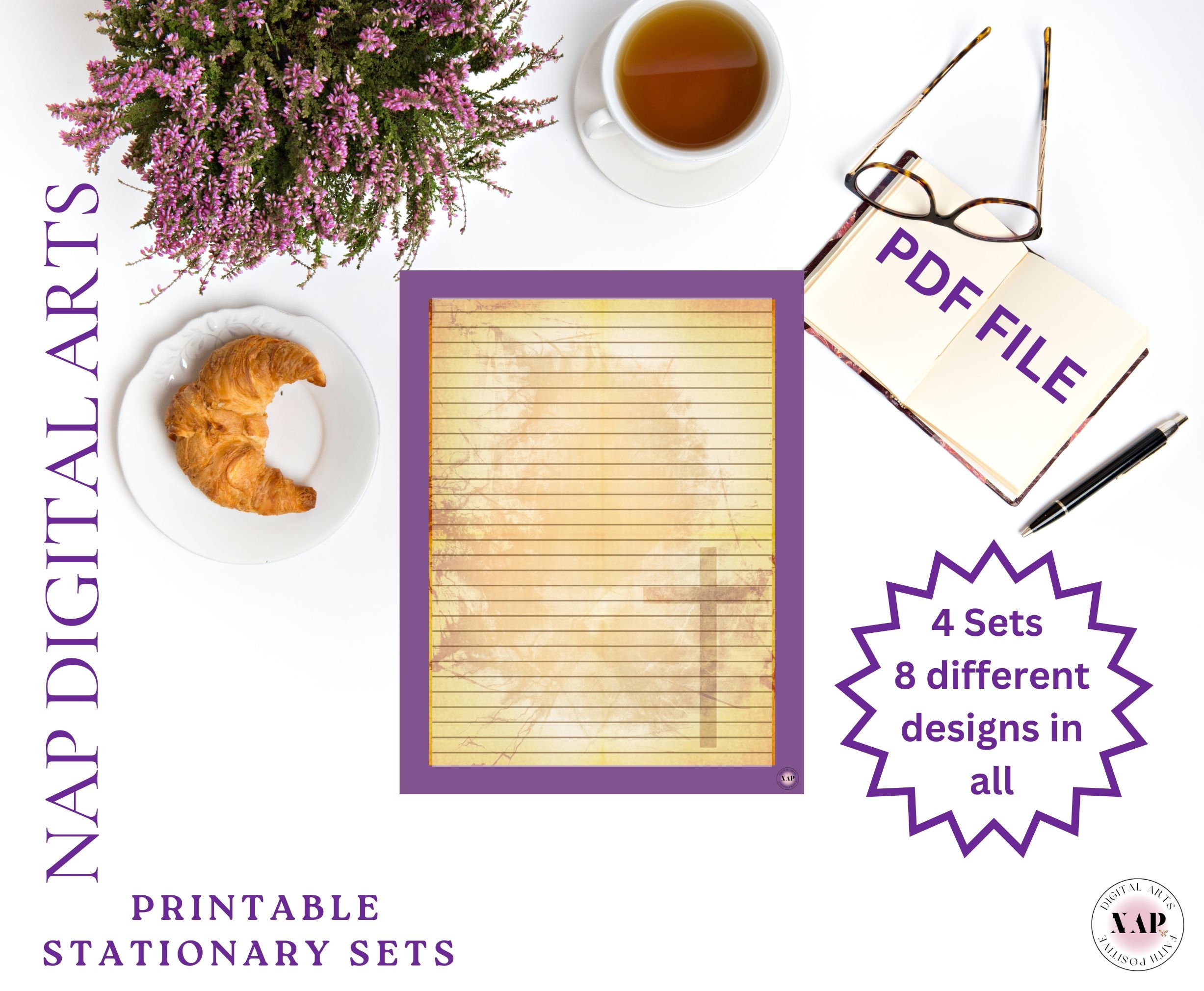 Religious Stationary, Printable Stationary Download, Writing Paper ...