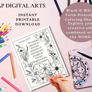 Faith Coloring Pages, Christian Art Journaling, Inspirational Coloring ...