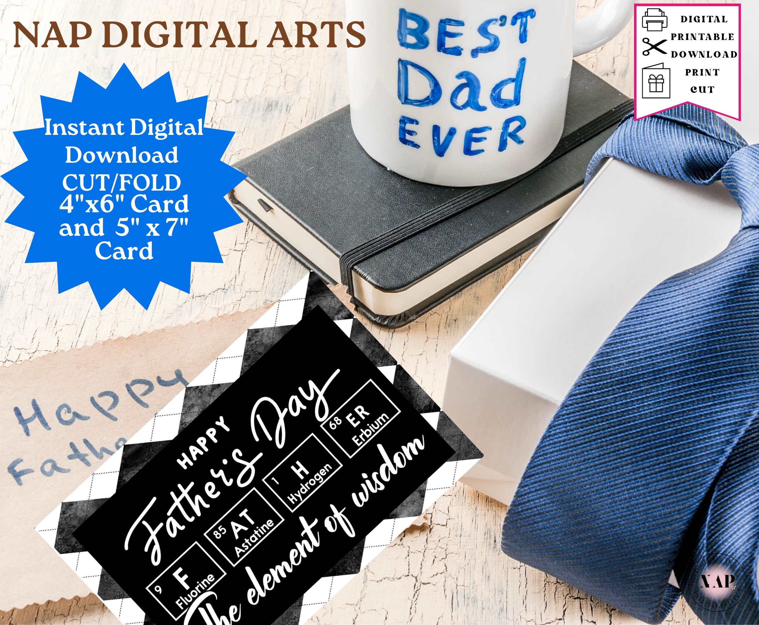 Father's Day Printable Card, Happy Father Day Card, Dad Greeting Card ...