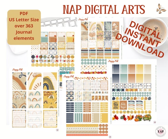Digital Fall Boho Printable Boho Digital Planner Autumn - Etsy