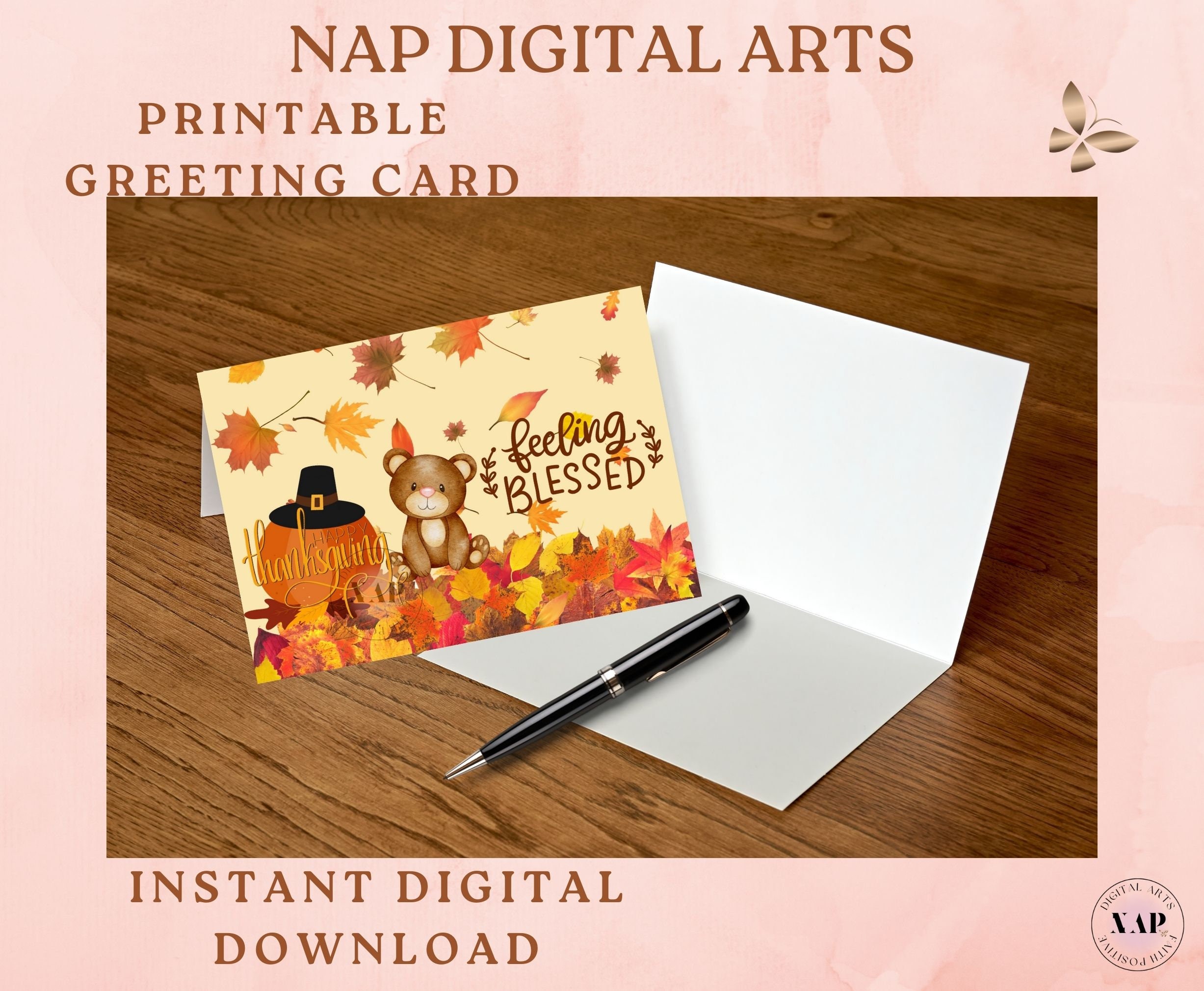 Fall Bundle Cards Autumn Card Printable Cute Bear Card - Etsy