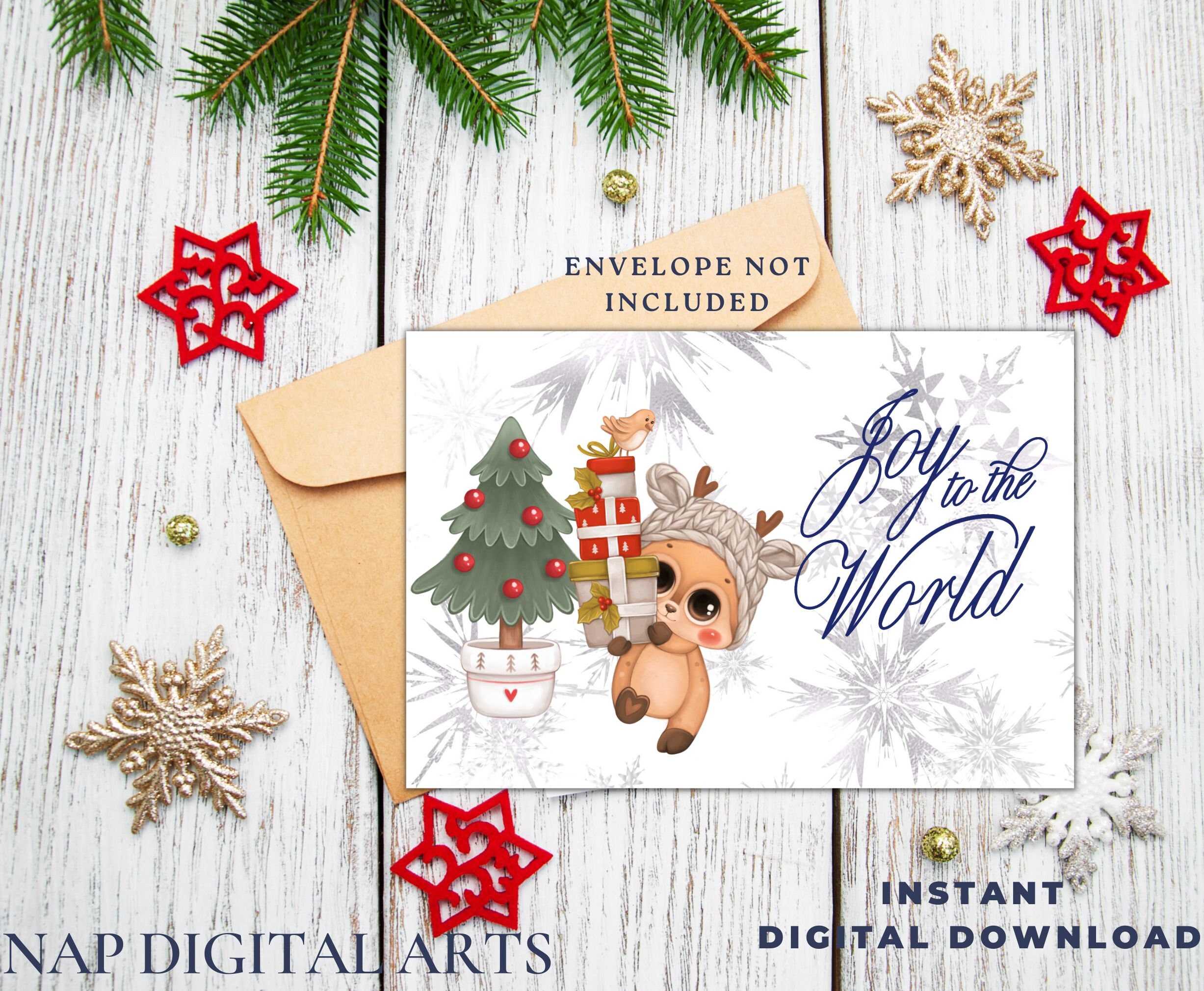 Xmas Printable Cards, Winter Card Printable Download, Cute Christmas ...