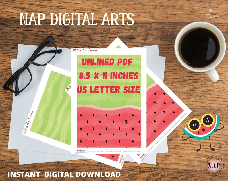 Watermelon Printable Stationary Set, Cute Printable Writing Paper ...