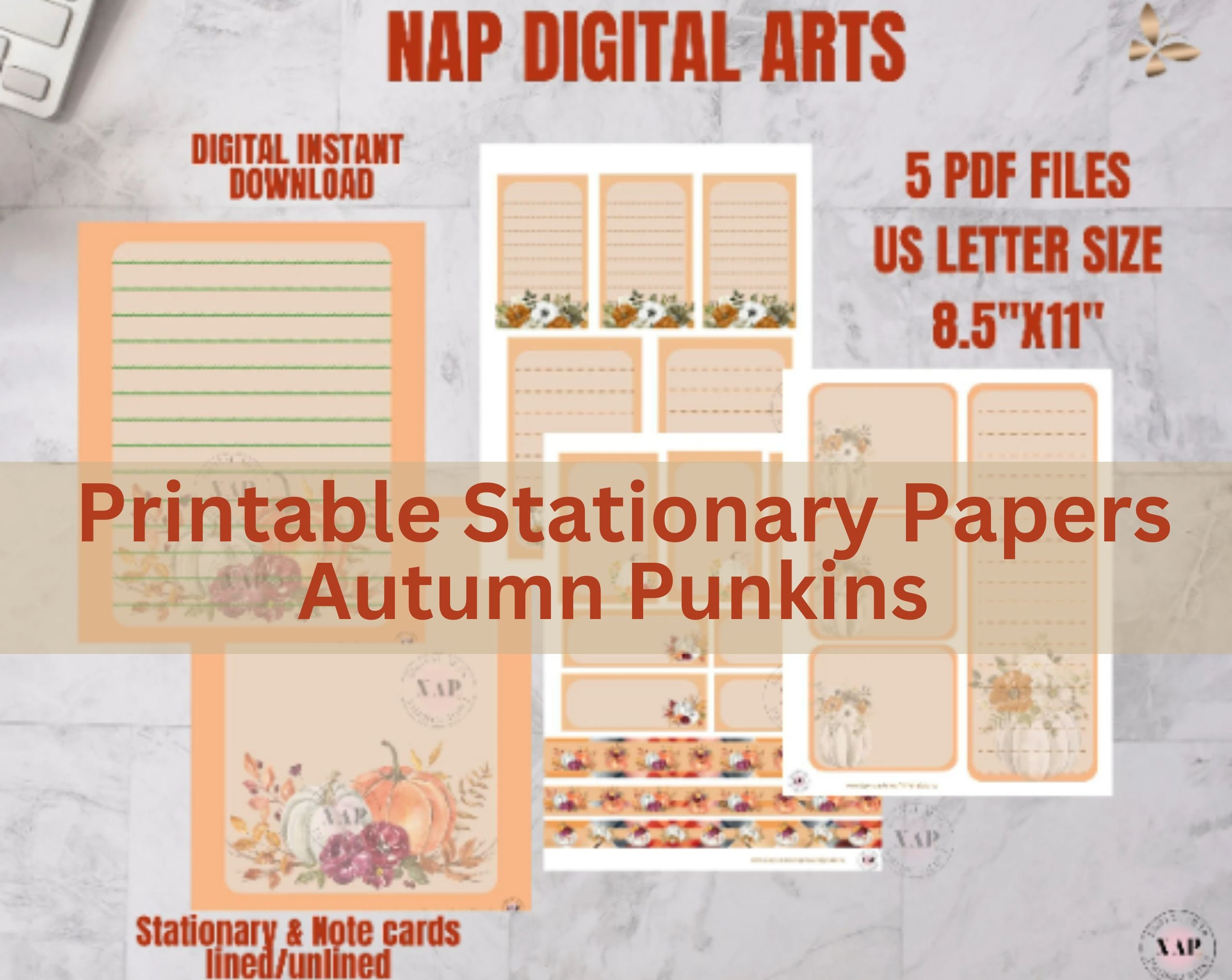 Printable Stationary Paper, Printable Writing Paper, Autumn Pumpkin ...