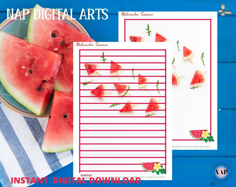 Watermelon Printable Stationary Set, Cute Printable Writing Paper ...