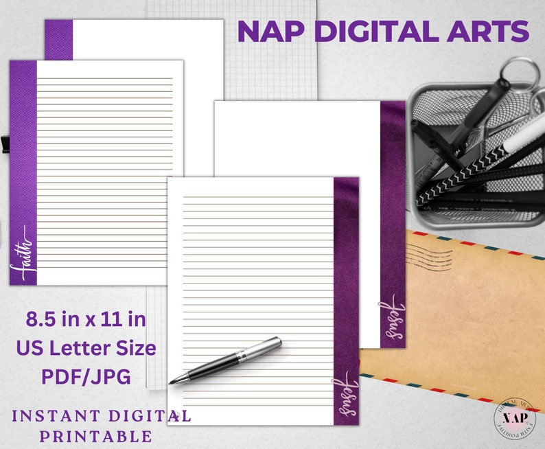 Religious Stationery Paper, Printable Stationary Download, Christian ...