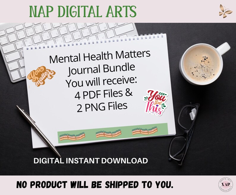 Mental Health Journal, Printable Note Journal, Daily Self-care Planner ...