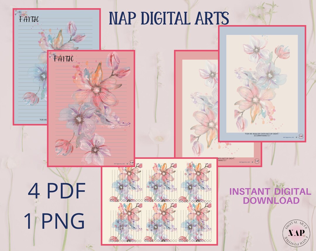 Digital Faith Printable, Lined Note Paper, Prayer Journal Printable ...