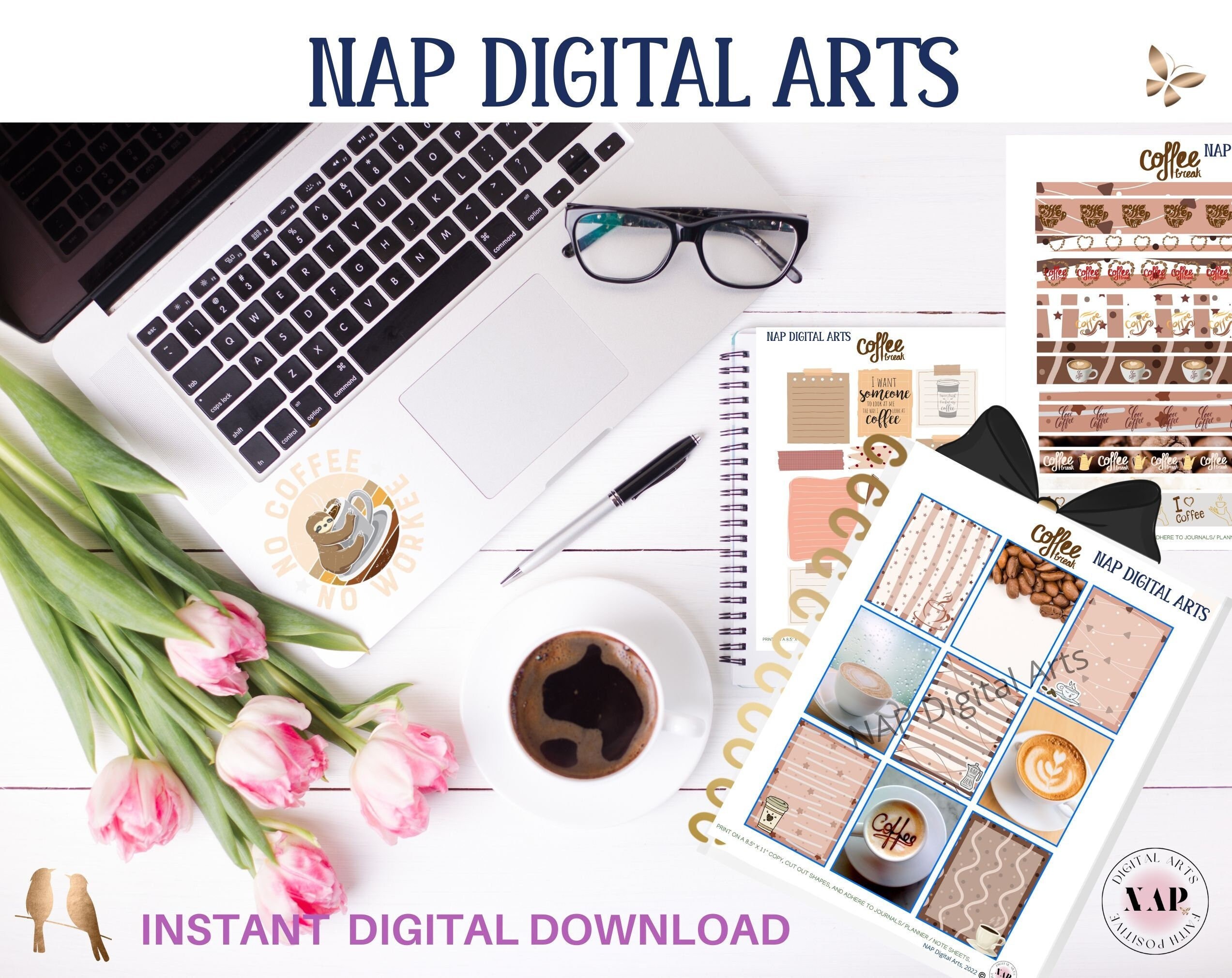 Coffee Digital Printable, Printable Journal Insert, Coffee Planner ...