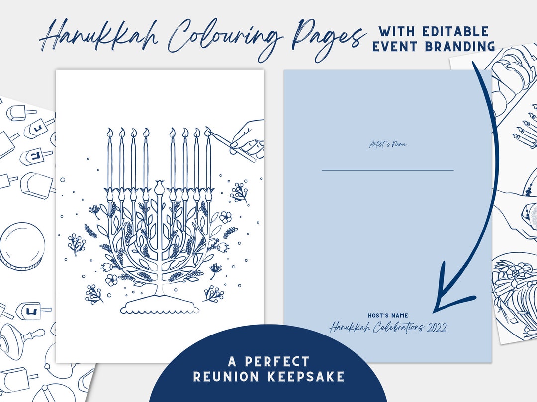 Hanukkah Coloring Pages With Customizable Family Name Branding ...
