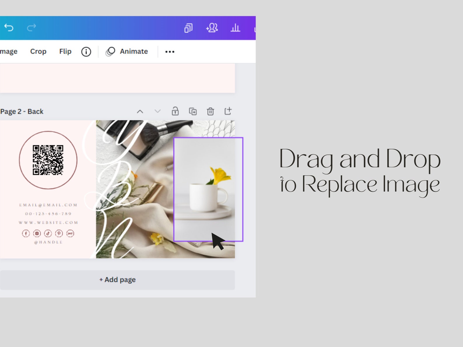 Elegant QR Code Business Card Template With Free Customizable - Etsy