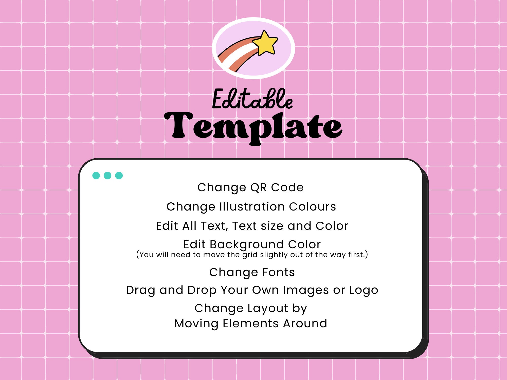 QR Code Business Card Template, Cute Retro Vaporwave Design, Canva ...