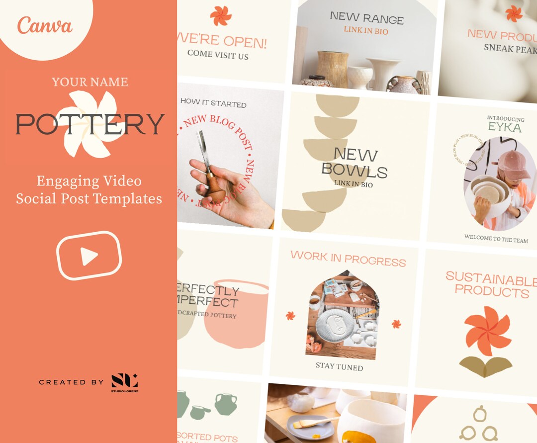 Pottery Brand Video Instagram Post Templates | CANVA Social Media ...