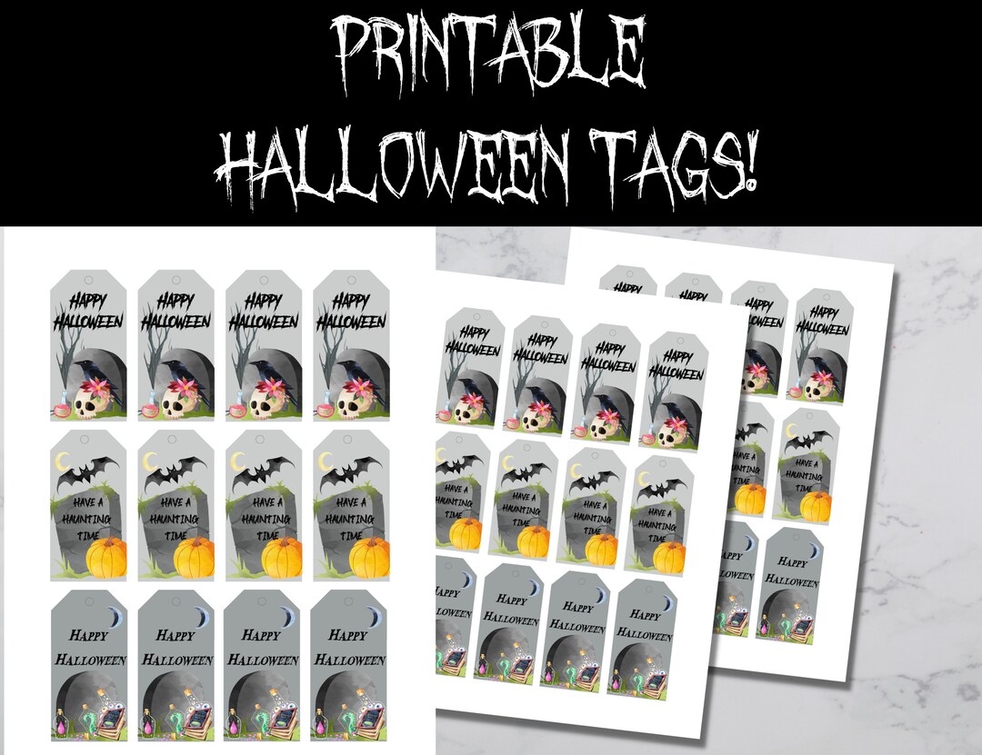 Printable Halloween Tags/ Halloween Gift Tags/ Party Tags/ Tombstone ...