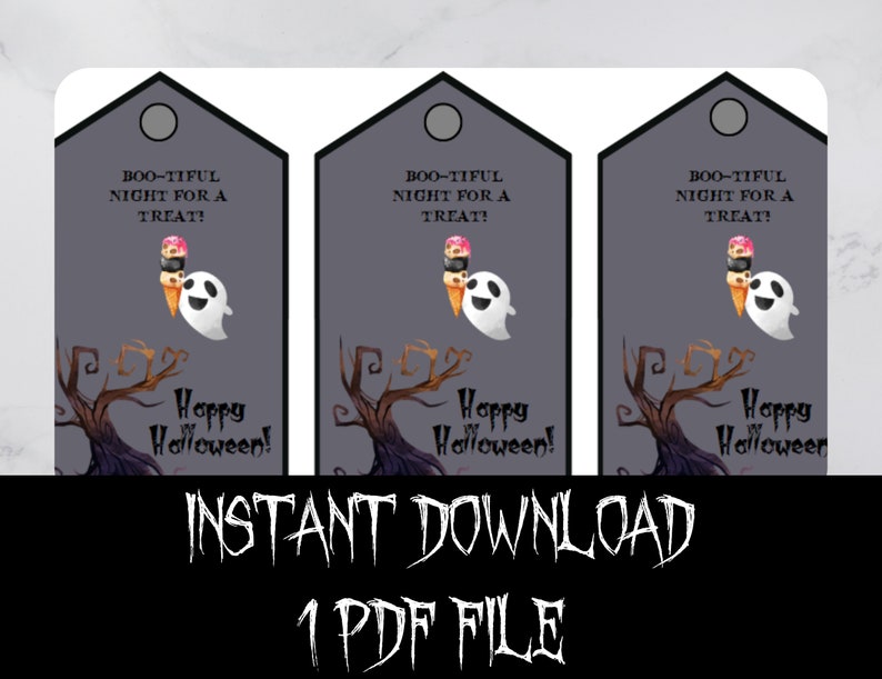 Printable Halloween Tags/ Halloween Gift Tags/ Treat Tags/ Skull/ Ghost ...