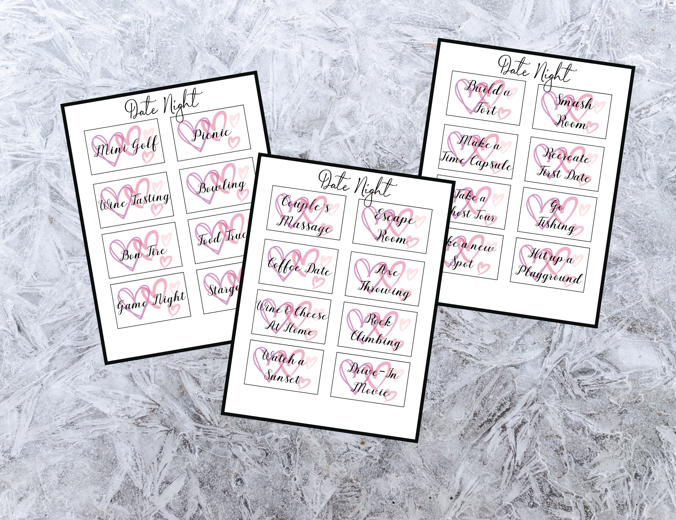 Date Cards/ Printable Date Ideas/ Print on Demand Date Ideas/ Couples ...