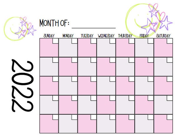 Children's Monthly Calendar - Etsy