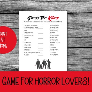 Printable Halloween Game/ Horror Movie/ Party Game/ Guess Who/ Matching ...