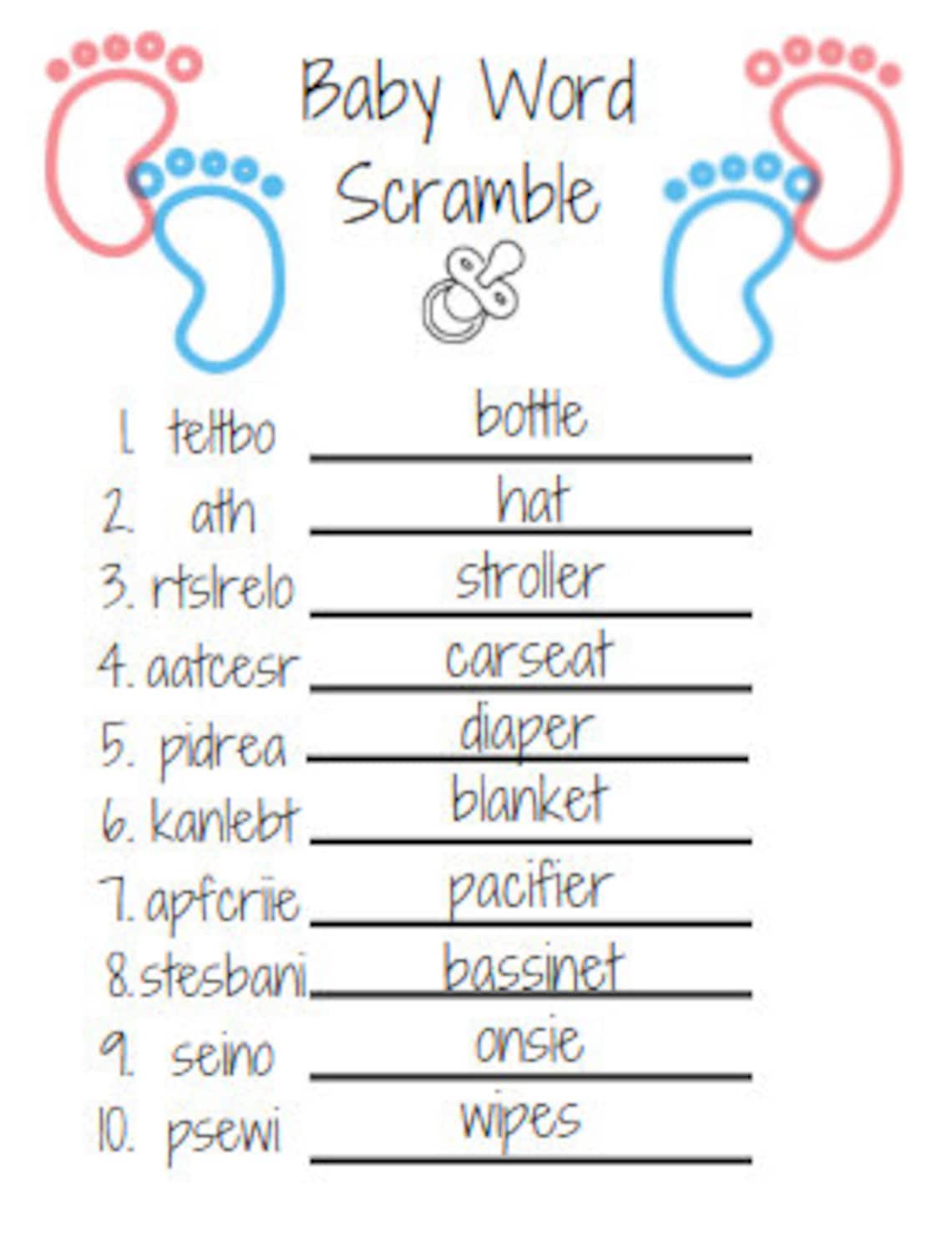 Baby Word Scramble - Etsy