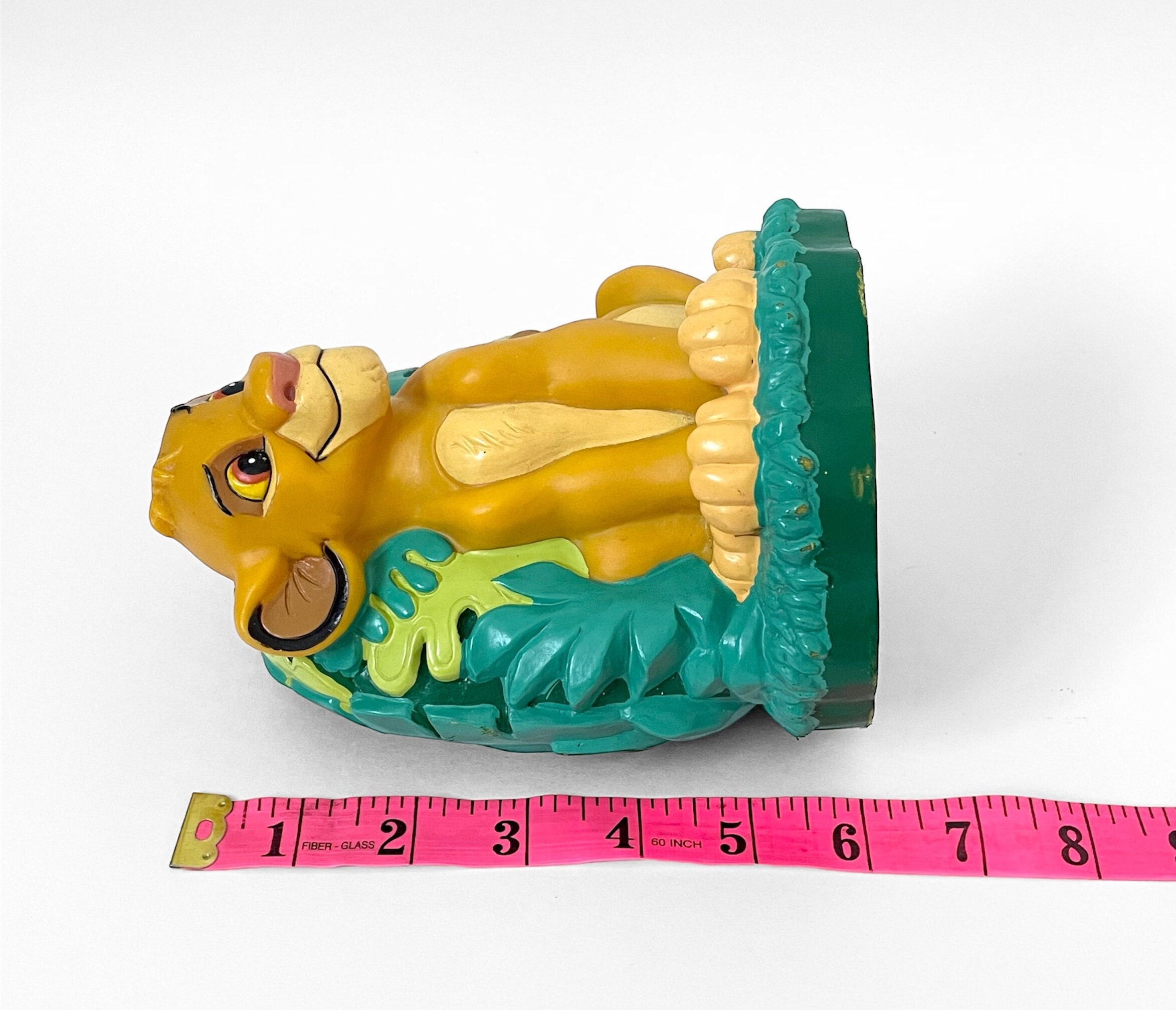 6" Vintage 1994 Disney the Lion King Young Simba Plastic Coin Bank ...