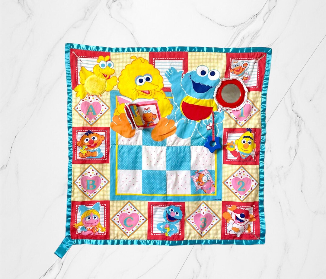 80s Vintage Sesame Street Muppets Fold N Go Baby Play Activity Mat ...